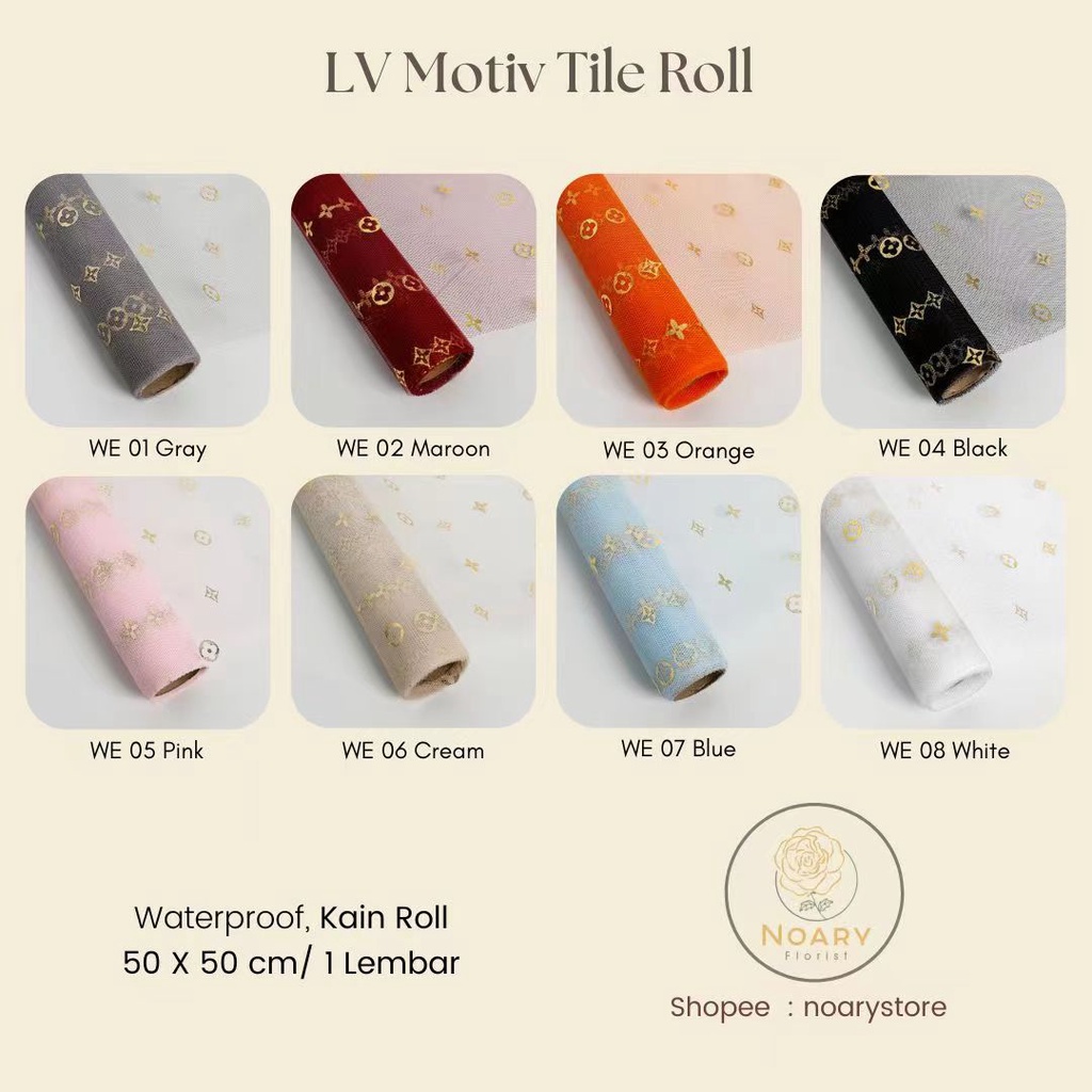 Jual LV Motif Tile Roll / Cotton Roll / Kain Roll / Tissue Paper / Kain ...