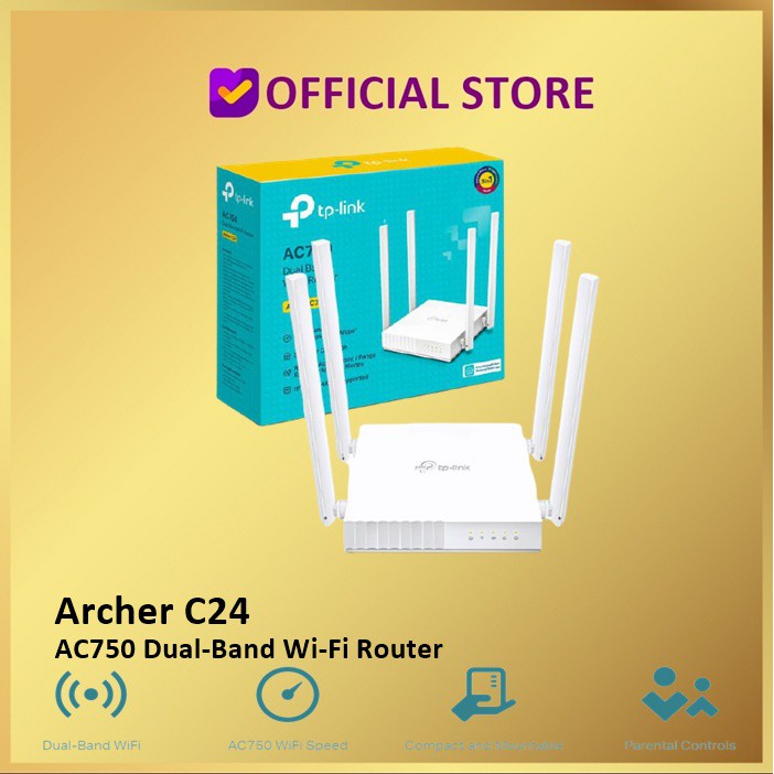 Tp-Link Archer C24 AC750 Dual-Band Wi-Fi Router TpLink Archer C 24 ...