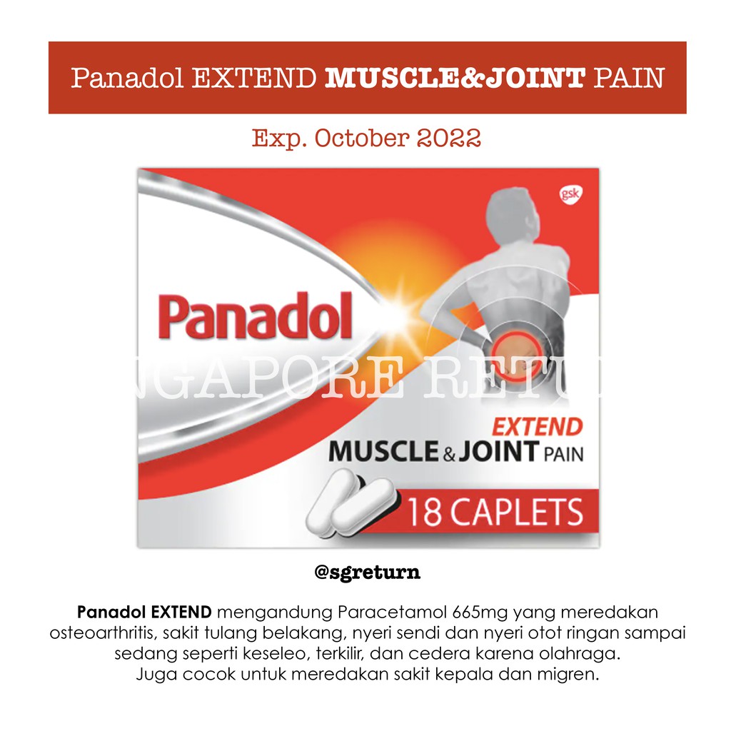 Jual Panadol EXTEND Muscle & Joints 18 CAPLETS - Imported from ...
