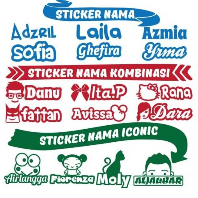 Jual Cutting Sticker Stiker Nama (REQUEST) | Shopee Indonesia