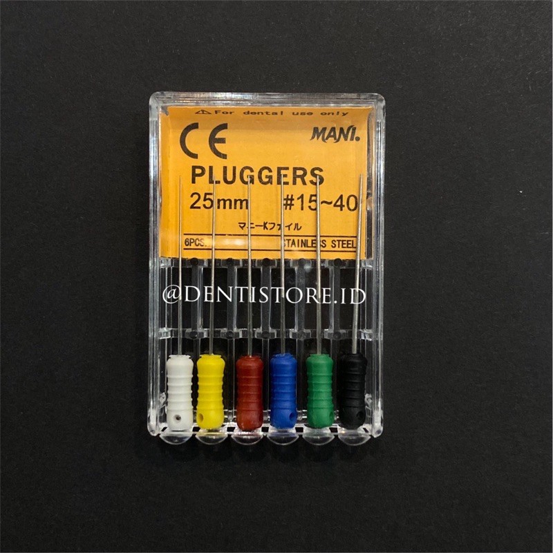 Jual Dental Finger Pluggers Plugger File Jarum Mani Endo Endodontic Assorted 25mm 15-40 ...