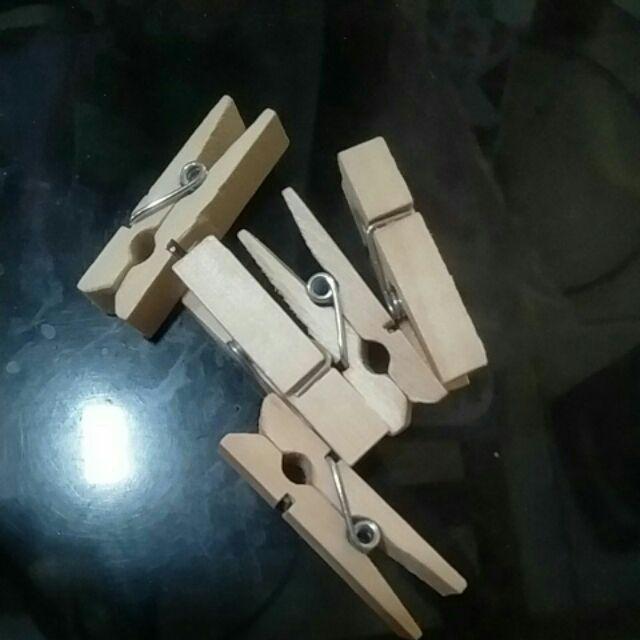 POLOS Wooden Clip 3.5 Cm / Jepit Kayu / Klip Kayu warna natural ...