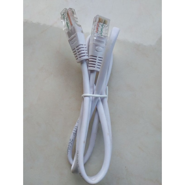 Jual Kabel LAN 1 meter warna putih lengkap RJ45 tinggal pakai | Shopee ...