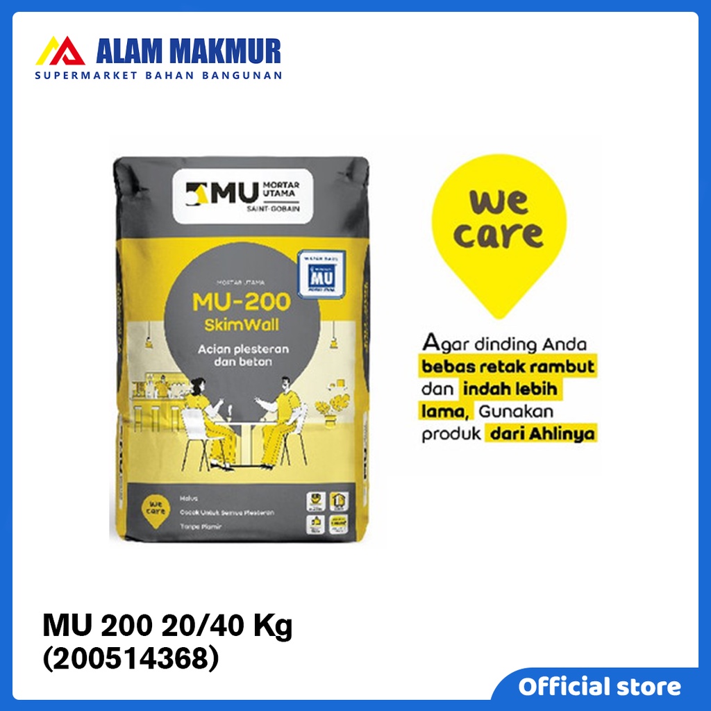 Jual Mortar Utama MU 200 SkimWall Acian Plester dan Beton 20 Kg 40 kg ...