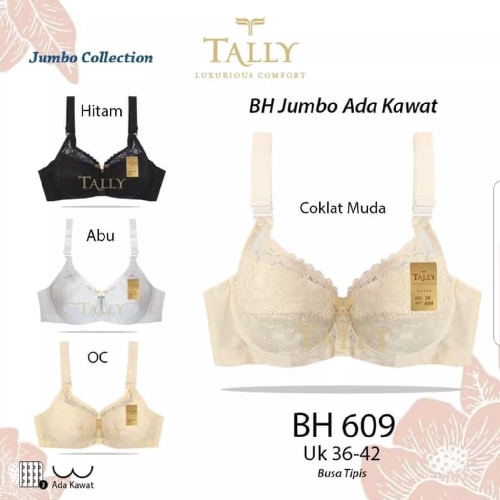 Jual TALLY FANBASE BRA BH 609 I ADA KAWAT I CUP C | TANPA BUSA I SIZE ...