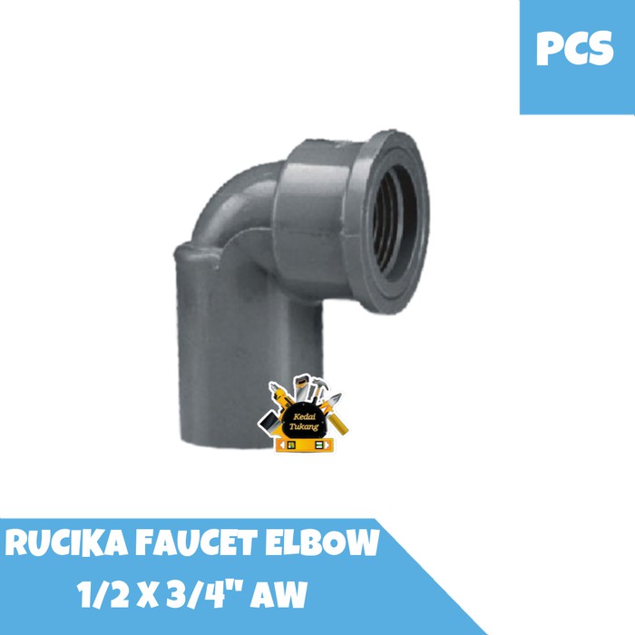 Jual KEDAI TUKANG - RUCIKA Faucet Elbow 1/2 x 3/4" inch AW / Keni Drat Dalam / Knie Kran ...