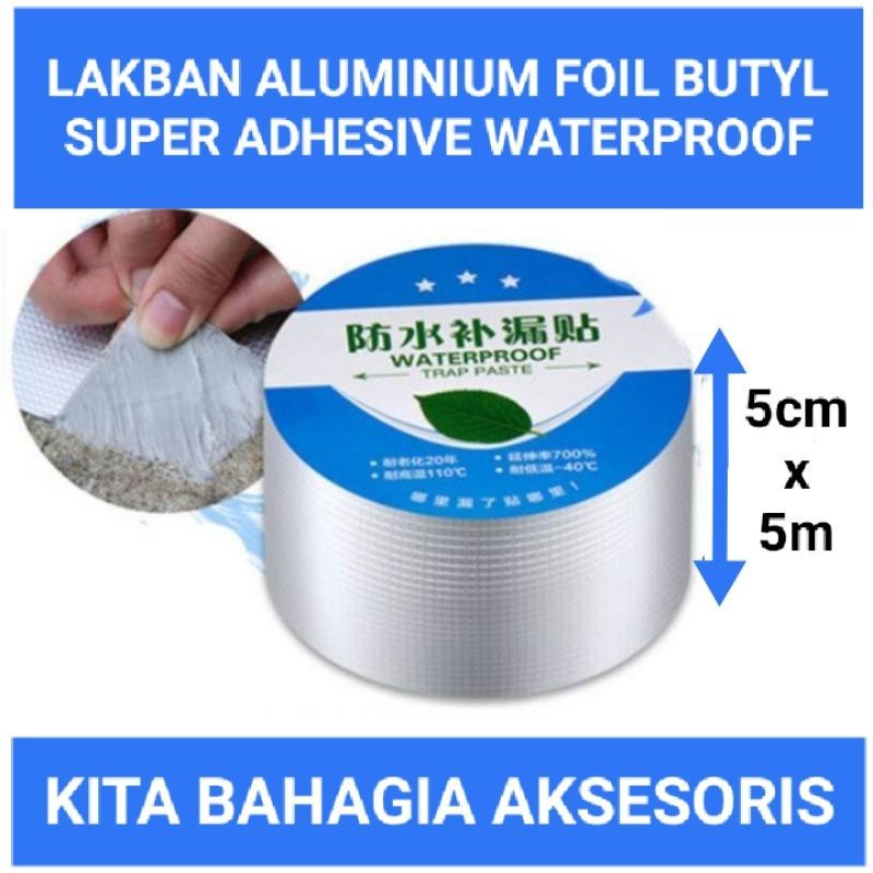 Jual Lakban aluminium foil butyl 5cmx5m lakban waterproof adhesive tape | Shopee Indonesia