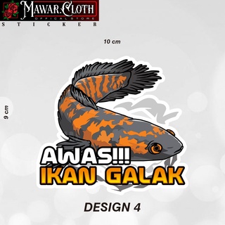 Jual Stiker Aquarium Ikan Galak Awas Ikan Predator Channa Snake head ...