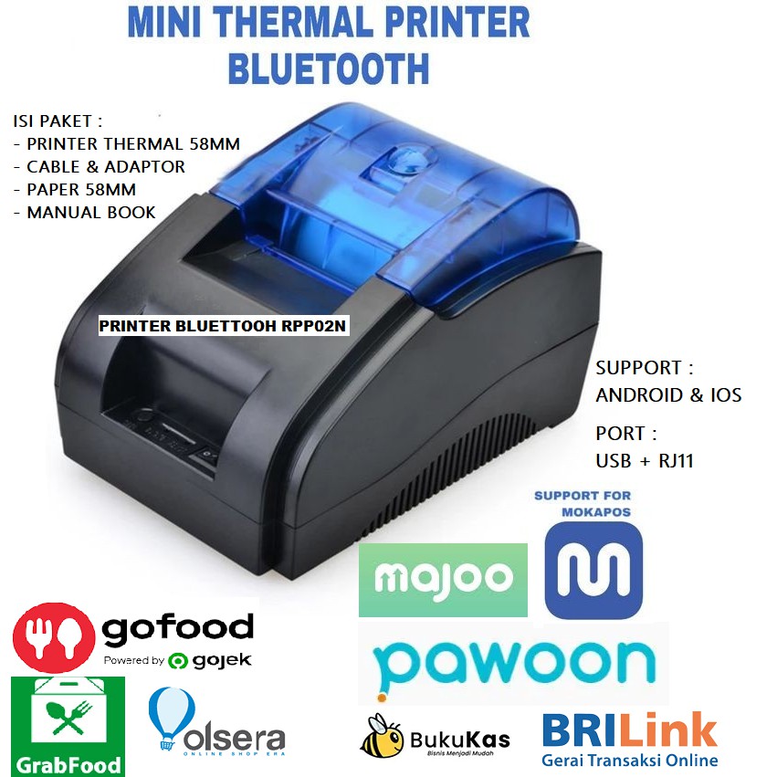 Jual Mini Printer Bluetooth Thermal Kasir EP-RPP02N [USB Bluetooth] RJ11 | Shopee Indonesia
