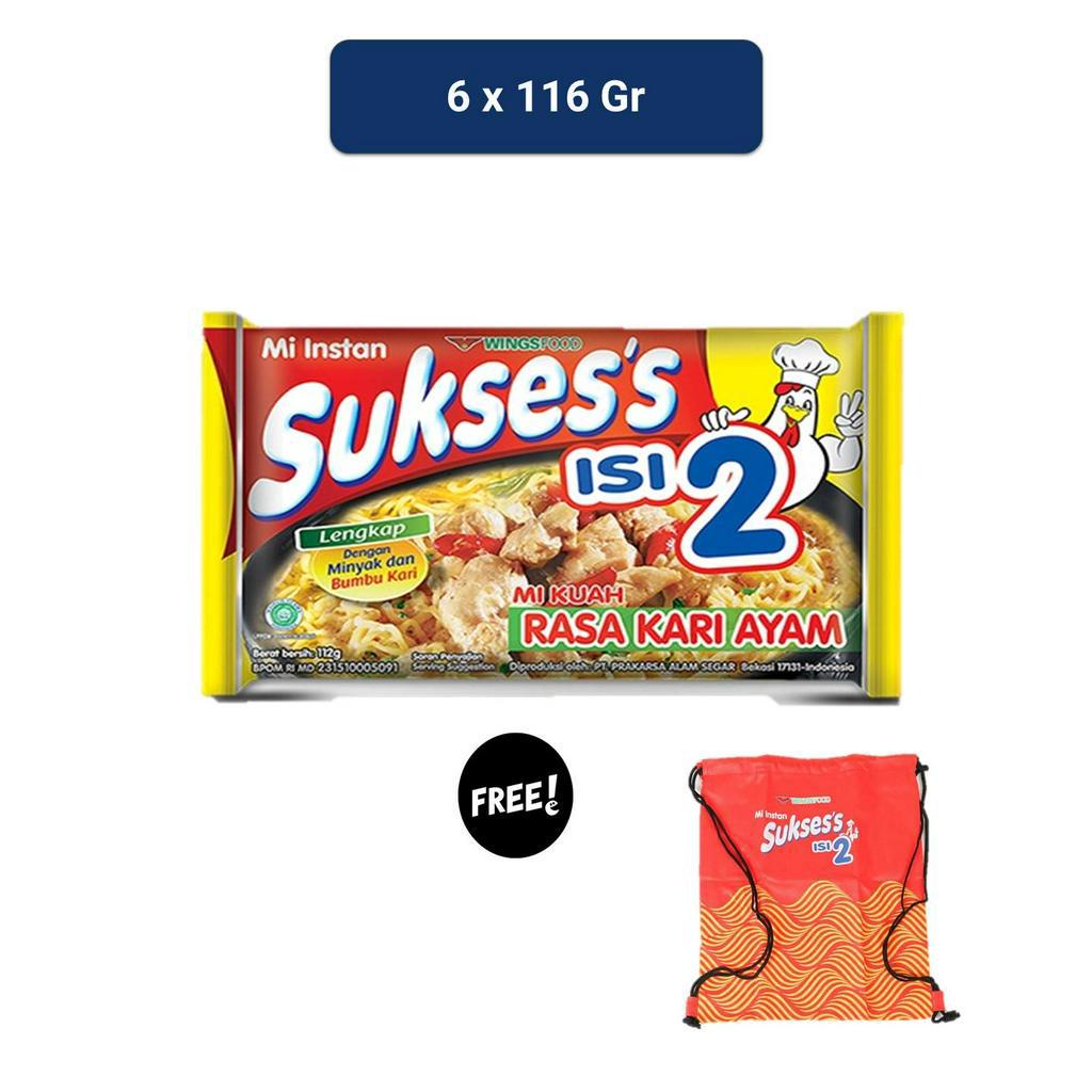 Jual Mie Suksess Kari Ayam 116 gr x6 (Free Mini Totebag) | Shopee Indonesia