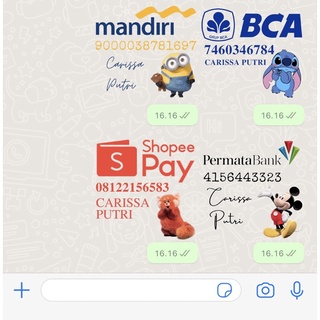 Jual GRATIS ONGKIR!! CUSTOM STICKER REKENING WA ( Whatsapp ) | Shopee ...