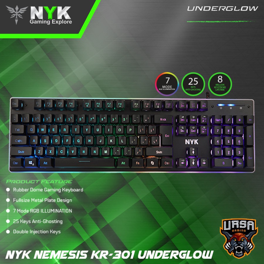 Jual Keyboard NYK Nemesis KR301 KR-301 UnderGlow RGB - Gaming - Full ...
