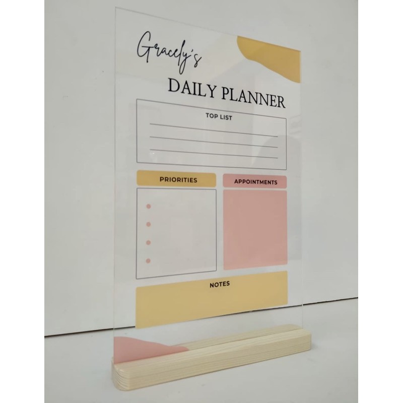 Custom Acrylic Planner Fancy Aesthetics Schedule Daily Weekly Monthly ...