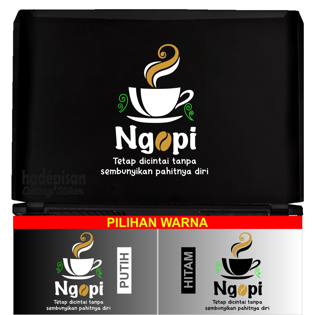 Jual Stiker Laptop Cutting Sticker Notebook Ngopi slogan kopi coffe ...