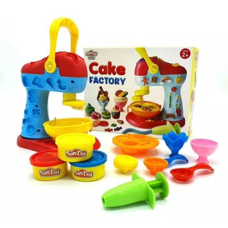 Jual FUNDOH CAKE FACTORY SET MAINAN PLASTISIN MIXER CETAK KUE | Shopee ...