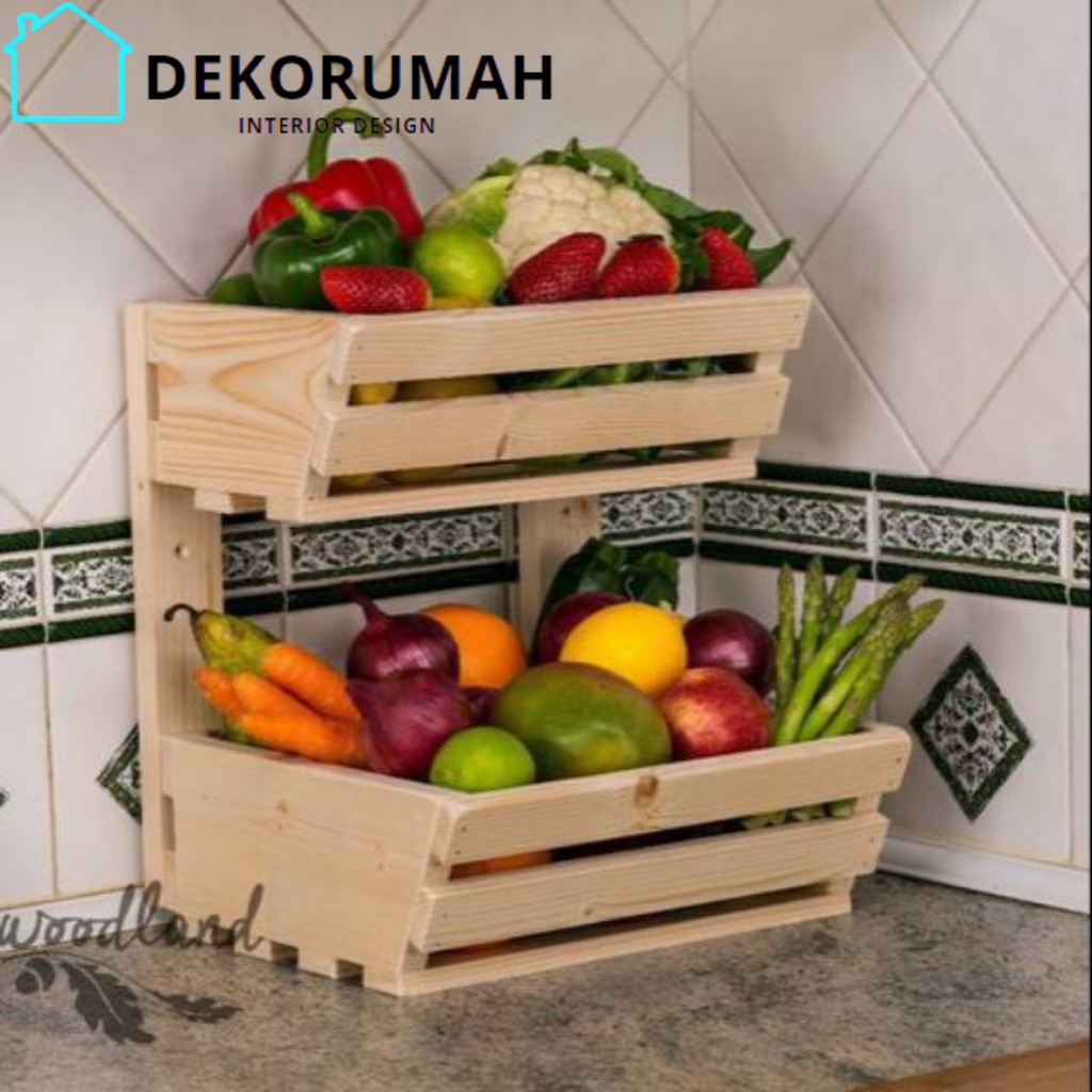 Jual Rak Buah Dan Sayur Modern Tempat Buah & Sayur Kayu Minimalis Box ...