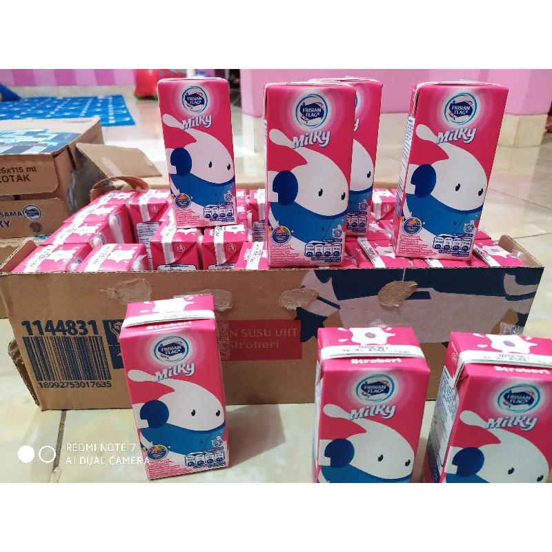 Jual Susu uht Frisian flag Milky 180ml strawberry | Shopee Indonesia