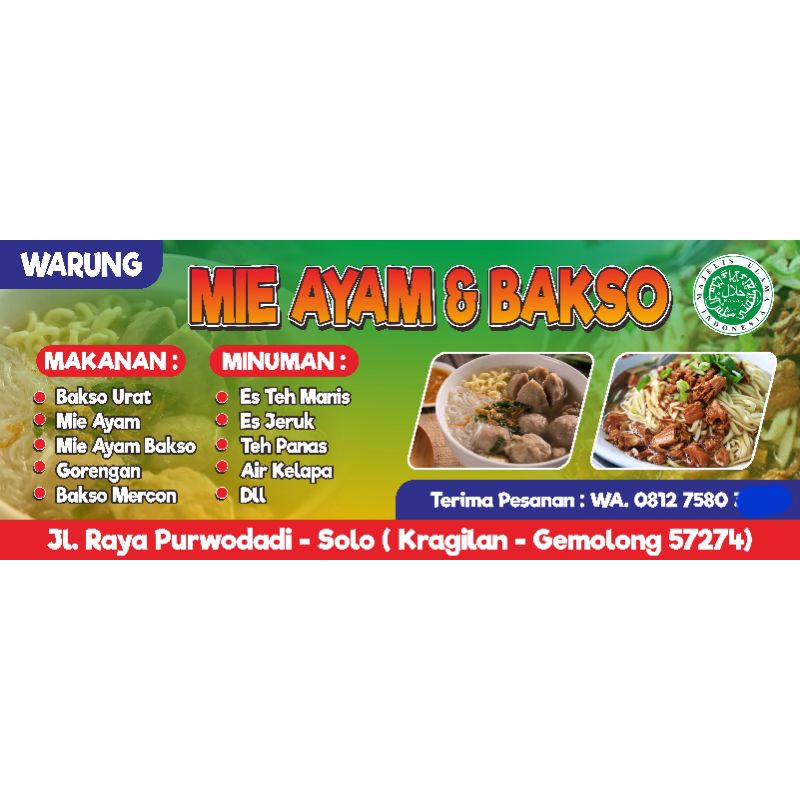 Jual Spanduk Bakso/Banner Mie ayam/Mmt makanan/Backdrop | Shopee Indonesia