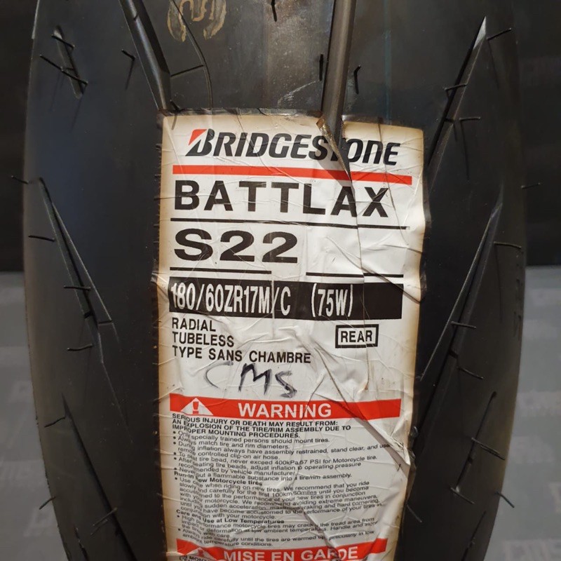 Jual Ban Luar Bridgestone Battlax 180 60 17 S22 Tubeless | Shopee Indonesia