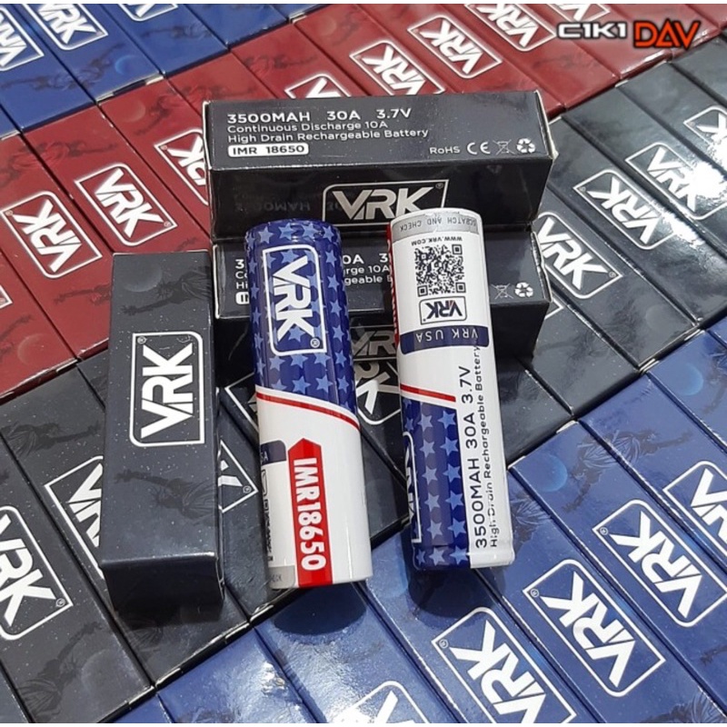 Jual VRK IMR 18650 3500mAh 30A authentic | Shopee Indonesia