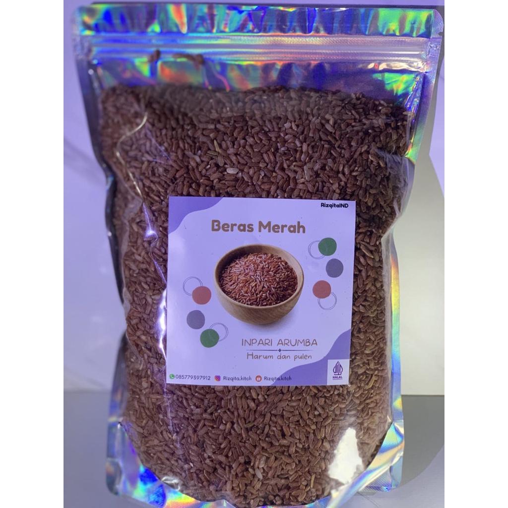 Jual Beras merah organik inpari arumba kemasan 1KG berkualitas harum ...