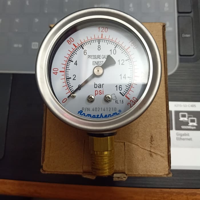 Jual Pressure gauge / manometer armatherm 2.5"inch 16kg raket/bottom ...