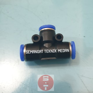 Jual Tee T 8mm SAMBUNGAN SELANG ANGIN AIR PU CONNECTOR FITTING PUSH IN ...