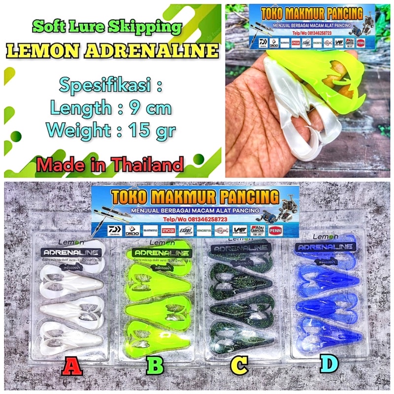 Jual Lure Softlure Lemon Adrenaline made in thailand | Shopee Indonesia