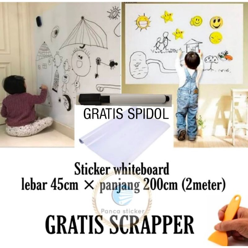 Jual sticker papan tulis whiteboard dan blackboard free spidol dan ...