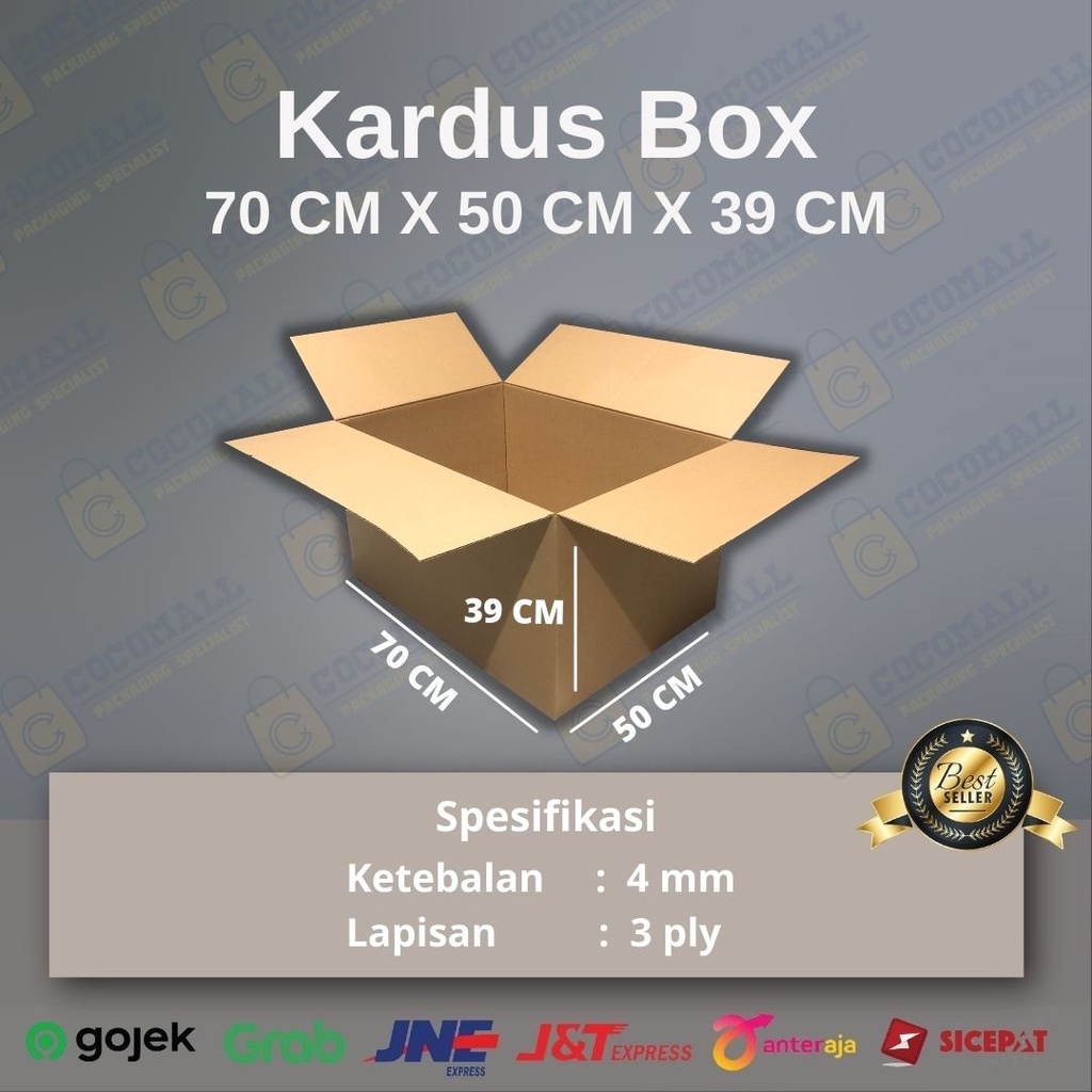 Jual Kardus Karton Box Besar 70x50x39 CM Dus Packing Pindahan Tebal ...