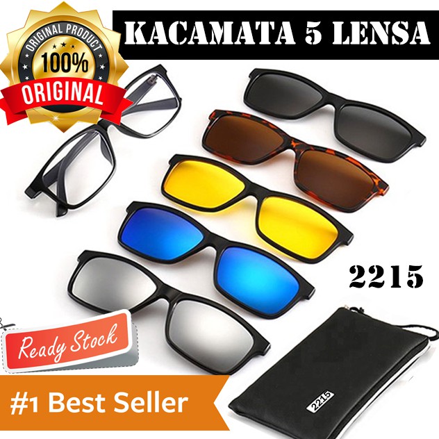 Jual Kacamata 5 LENSA 2215A Clip On Magnetic Polarized Sunglasses ...