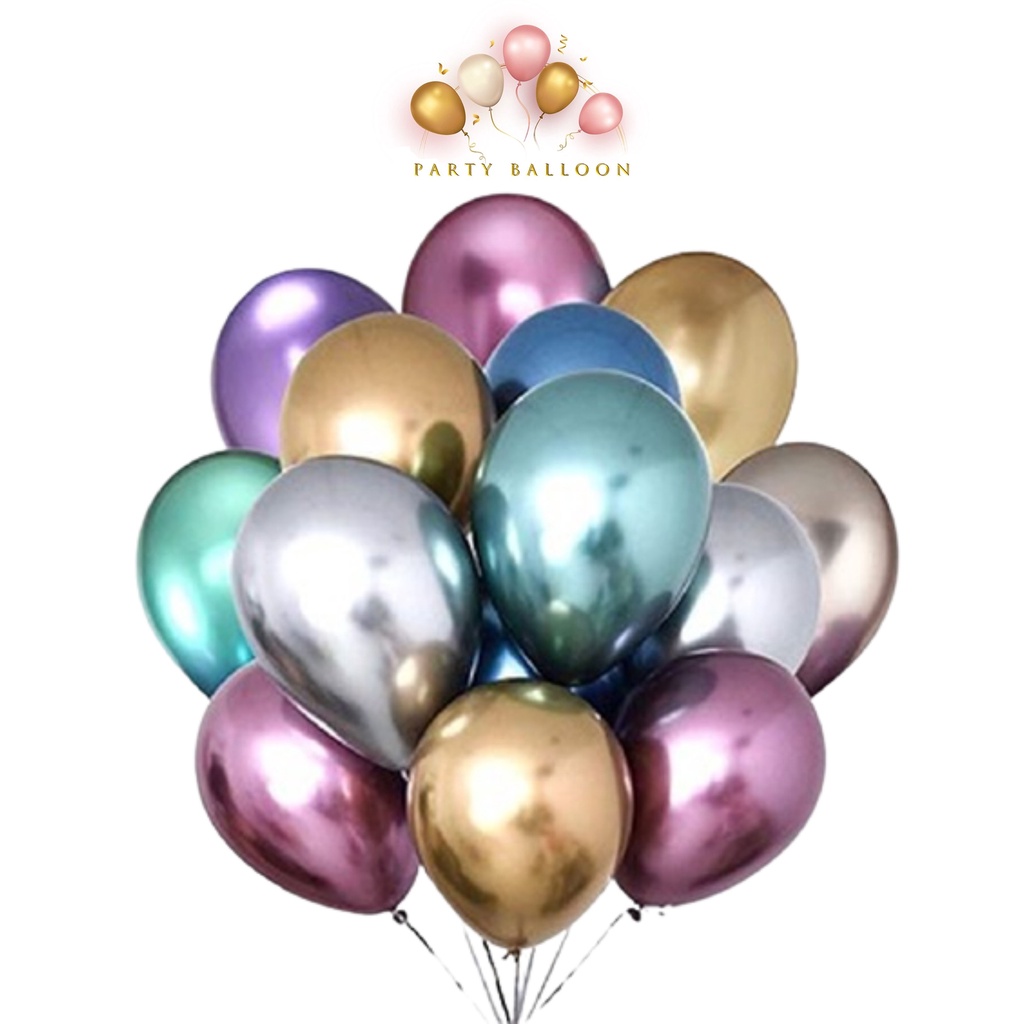 Jual Balon Latex Chrome Double Metalik 12 Inch (1PCS) Indonesia|Shopee ...