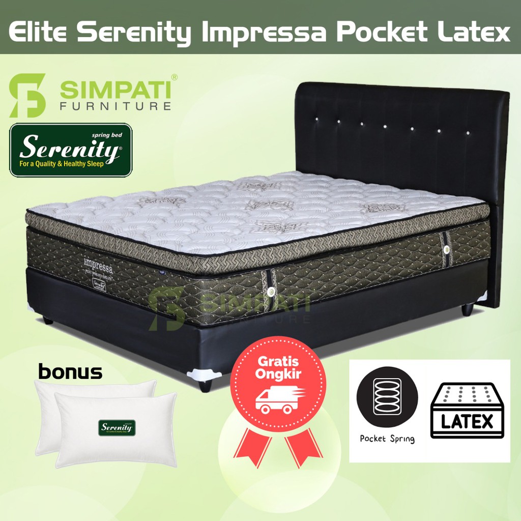 Jual Elite Serenity Impressa Pocket Latex Full Set 160x200 Shopee