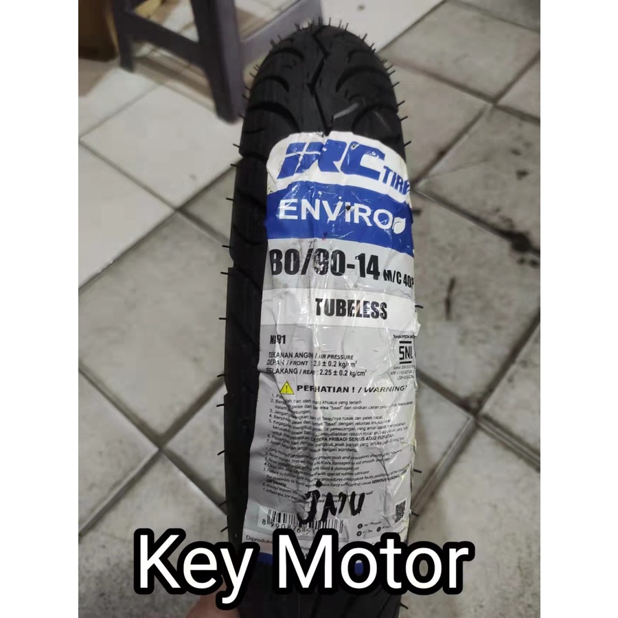 Jual Ban Luar Motor IRC Enviro 80/90-14 TUBELESS TUBLES 100% Asli dan ...