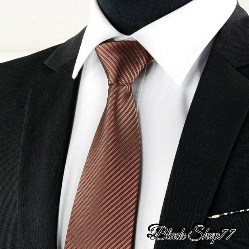 Jual Dasi Pria Dasi Panjang Dasi Motif Salur Coklat Muda 3 Inchi 8 Cm ...