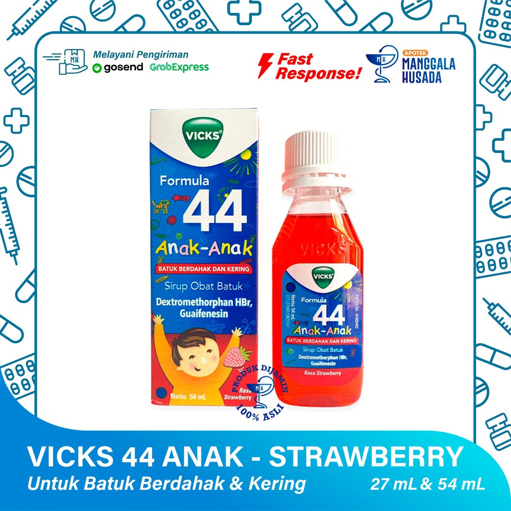 Jual VICKS 44 ANAK SIRUP RASA STRAWBERRY 27 ML / 54 ML | Shopee Indonesia