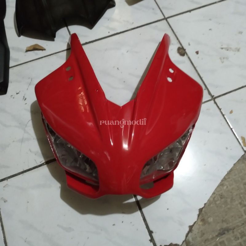 Jual MODIFIKASI FAIRING DEPAN PLUS HEADLAMP REFLEKTOR PLUS WINDSHIELD ...