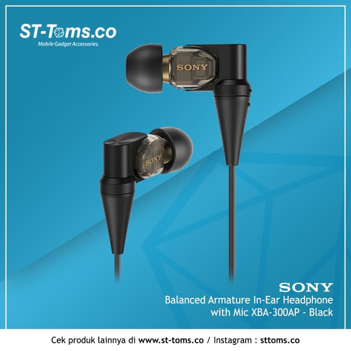 Jual Sony Balanced Armature In-ear Headphone with Mic XBA-300AP - Hitam Best seller | Shopee ...
