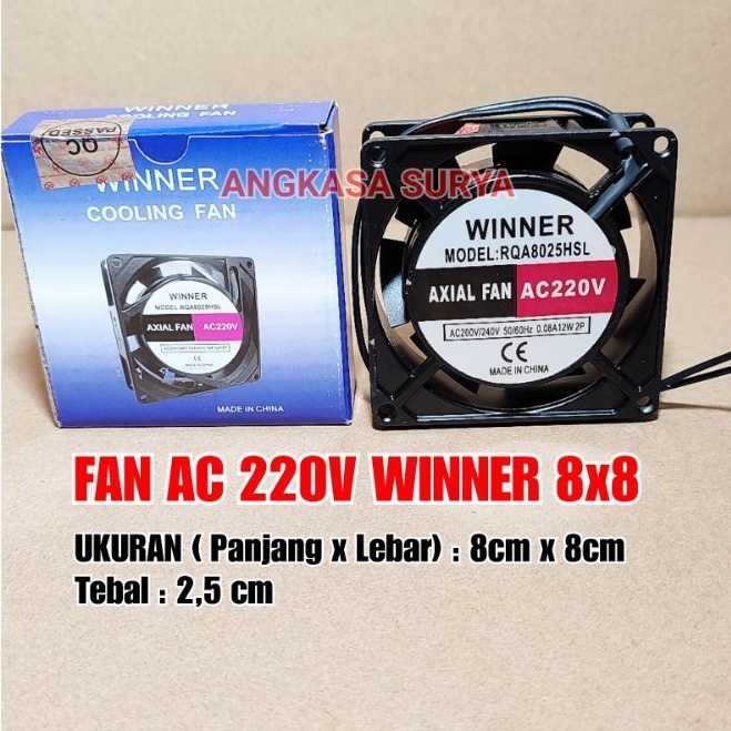 Jual Fan AC 220V 8cm / Kipas Pendingin / Exhaust Cooling Fan AC 220v 8 Cm 8x8 WINNER | Shopee ...