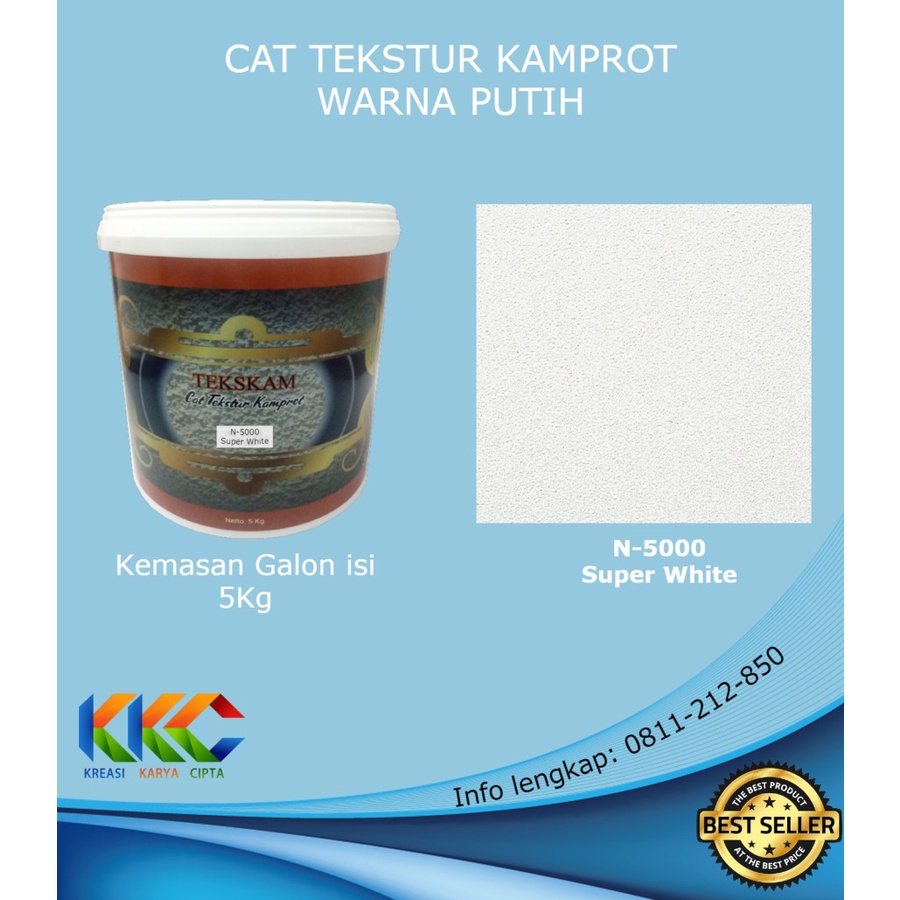 Jual Kemasan 5Kg Tekskam Super White | Cat Tekstur Kamprot Putih ...
