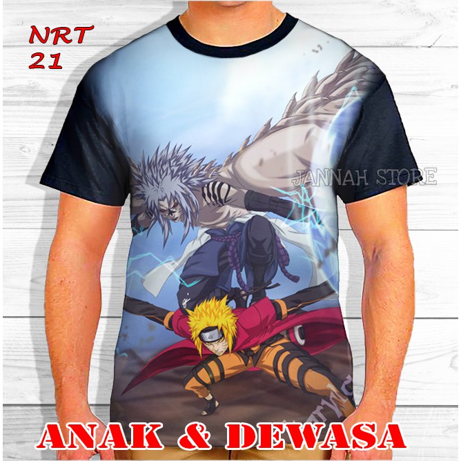 Jual Baju Kaos Anime Naruto Thunder Storm 3D Printing | Shopee Indonesia