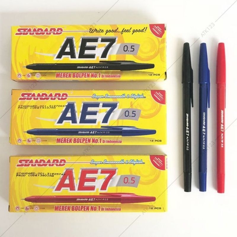 Jual PULPEN STANDARD AE7 / PEN BOLPOIN STANDART AE-7 (12 PCS) | Shopee Indonesia
