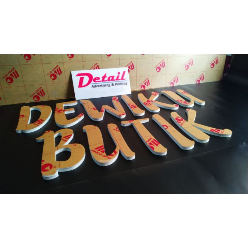 Jual 3D Letter Akrilik +spon Acrylic murah - Angka huruf timbul custom ...