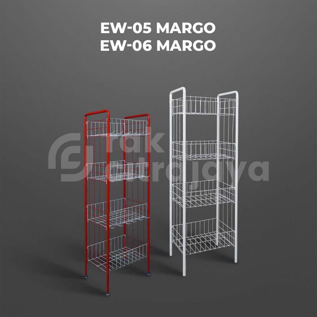 Jual RAK CIKI SNACK JUMBO SERBAGUNA SUSUN 4 PUTIH/MERAH | MARGO EW-05 ...