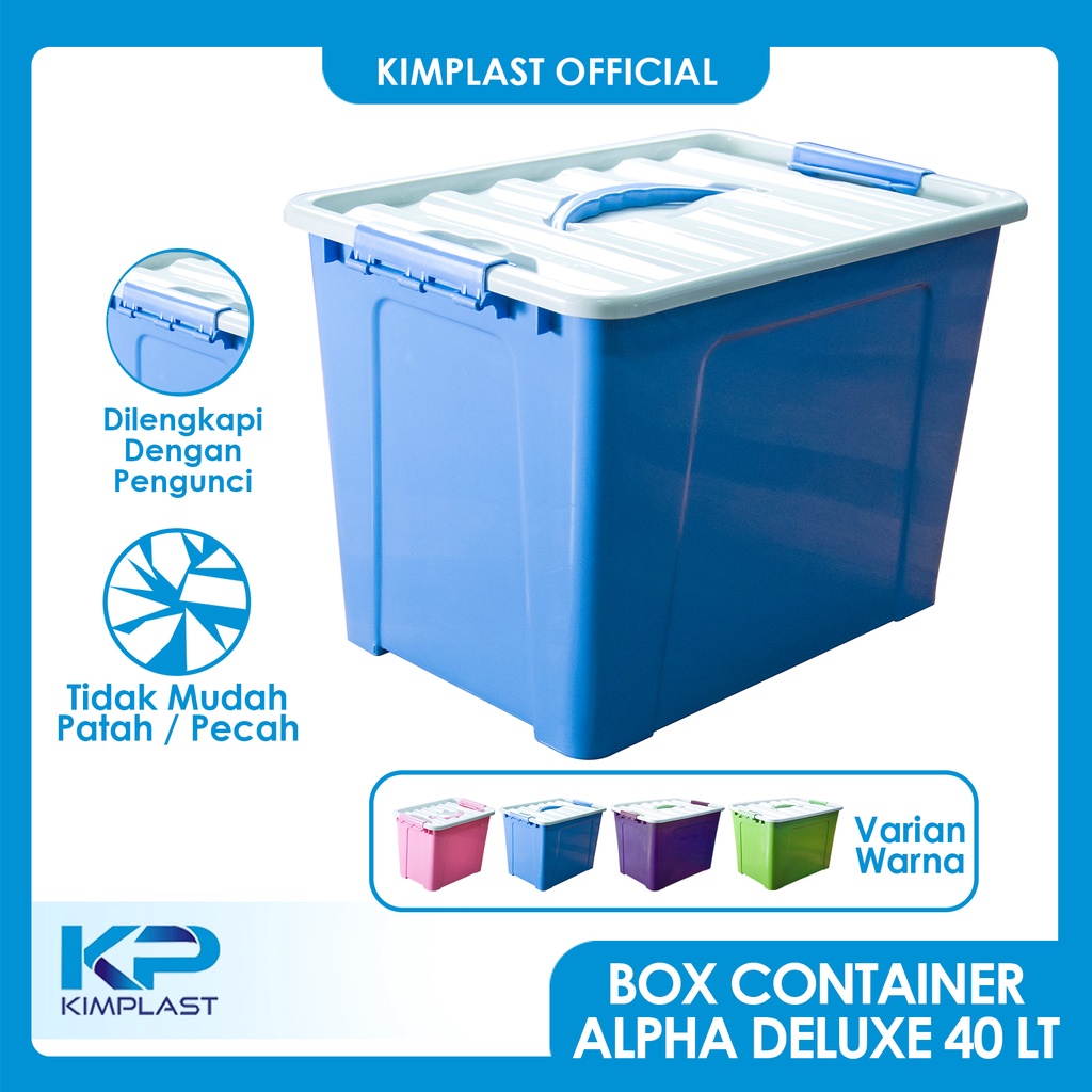 Jual KIMPLAST BOX Container 40 liter deluxe / Dengan Pegangan Handle ...