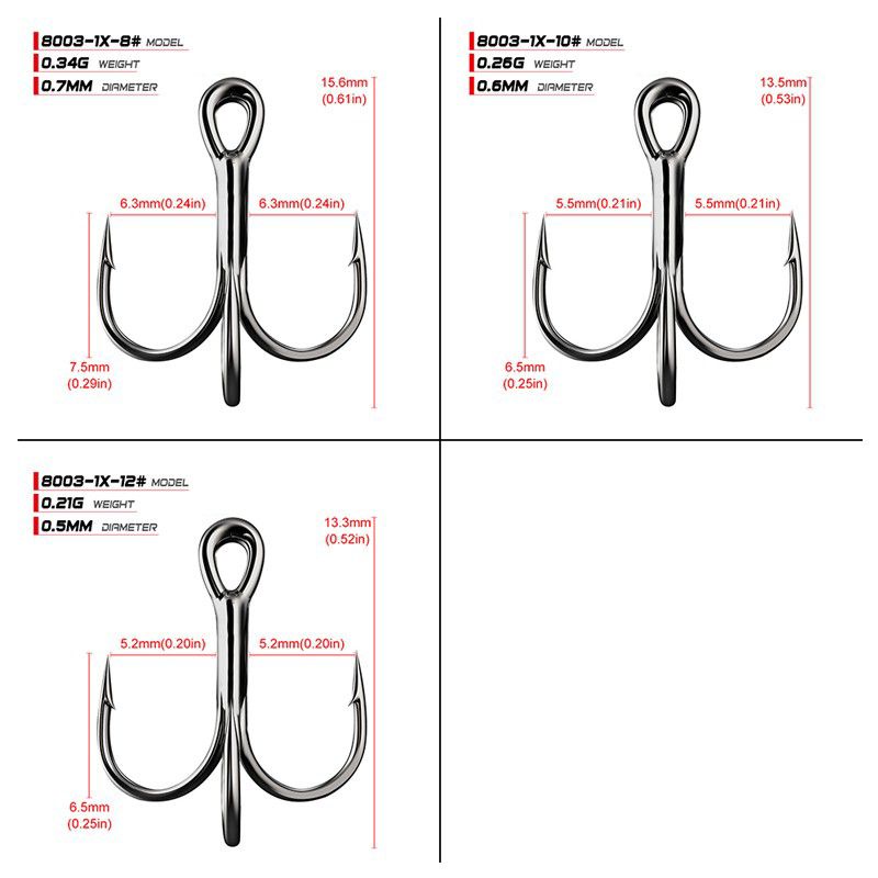 Jual Treble Hook UL size 8 10 12 Ultralight minnow Casting | Shopee ...