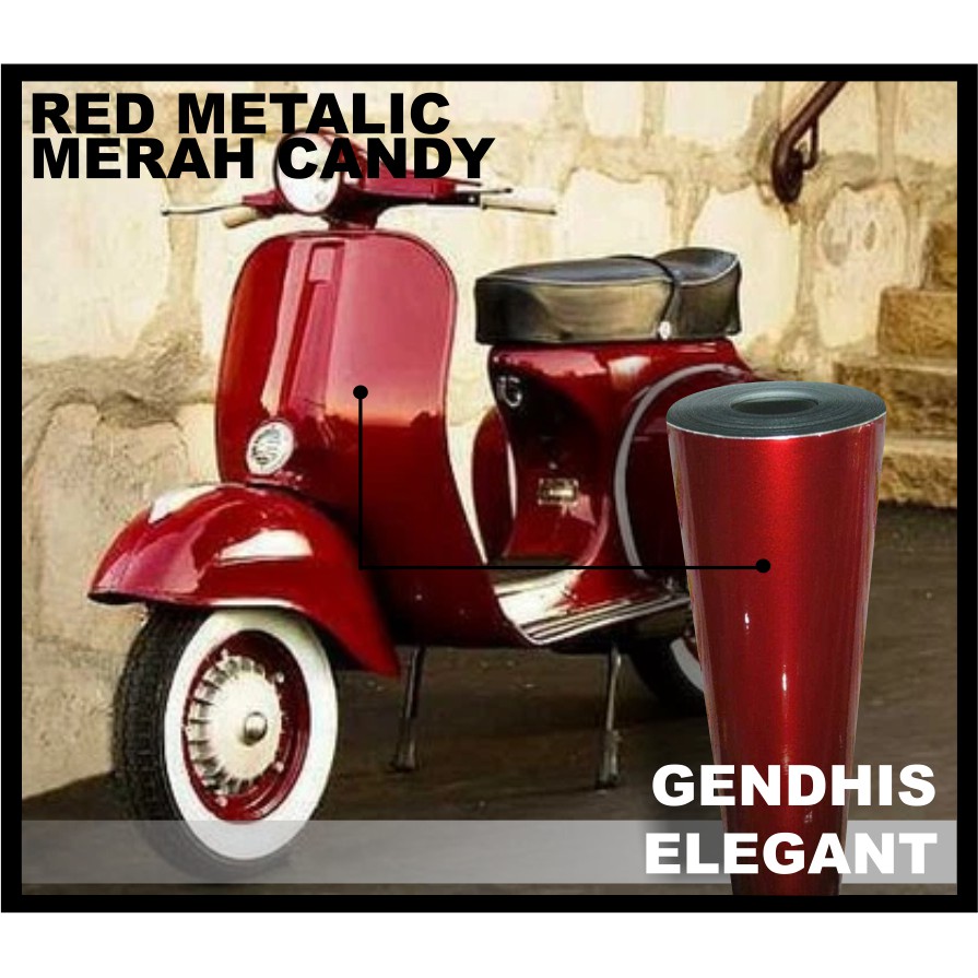 Jual Stiker Skotlet Merah Metalik Merah Candy Motor Akuarium Lemari ...
