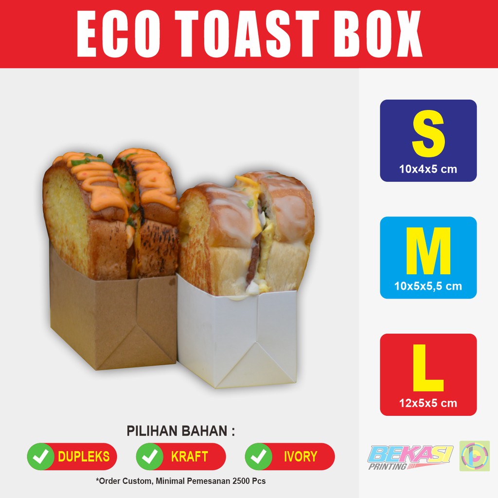 Jual Eco Friendly Tempat Sandwich Dus Wadah Roti Bakar Panggang Kertas ...