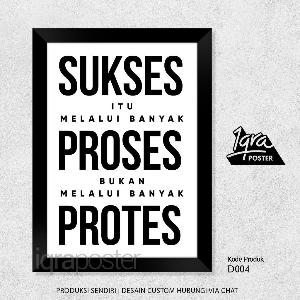 Jual Sukses Proses Protes - Pajangan Hiasan Dinding Poster Motivasi ...