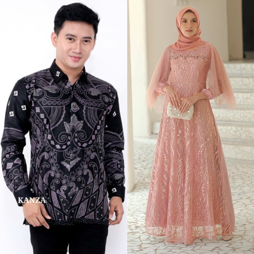 Jual Baju Batik Couple Gamis Brukat | Batik Couple Baju Tunangan ...